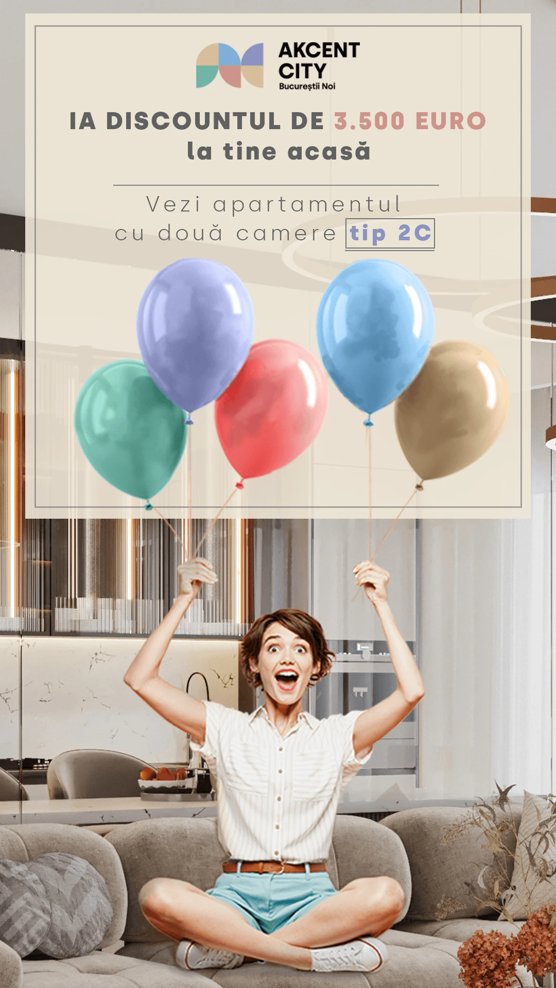 519 Apartamente 2 camere în Akcent City Bucureștii Noi