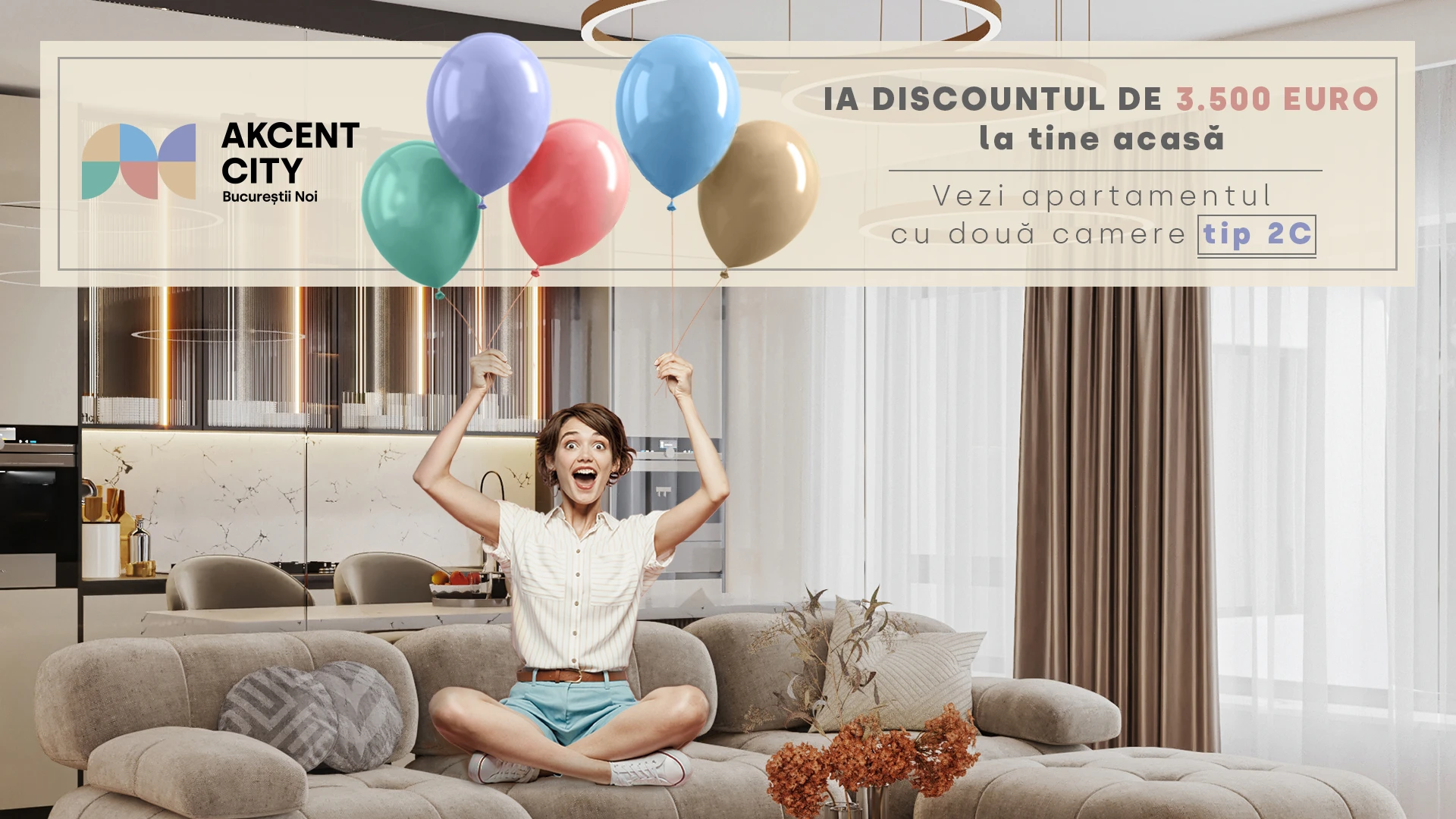 519 Apartamente 2 camere în Akcent City Bucureștii Noi